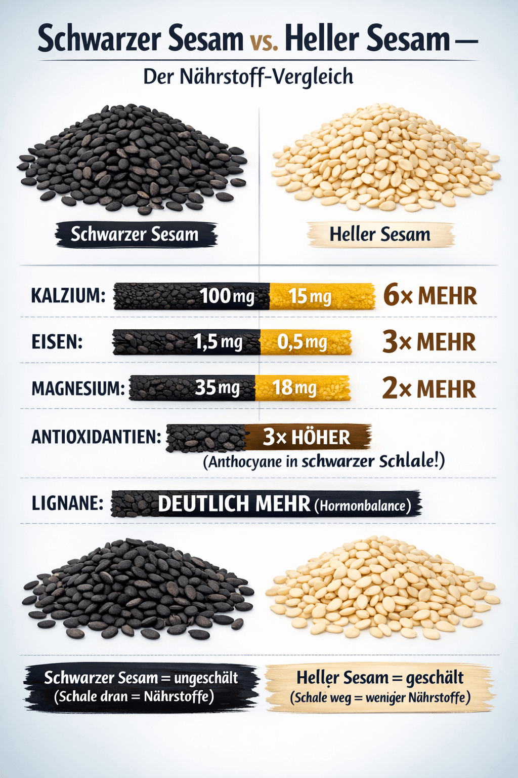 Schwarzer Sesam: Nährstoffe, Vorteile & Verwendung